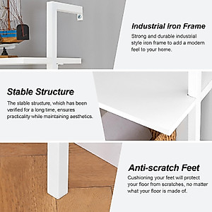 HOMISSUE Corner Bookshelf,12-Tier L Shaped Bookshelf, Double Wide Corner Wall Mount Bookcase with Metal Frame and Wood,Modern Industrial Corner Shelf for Living Room, Kitchen, Home Office White