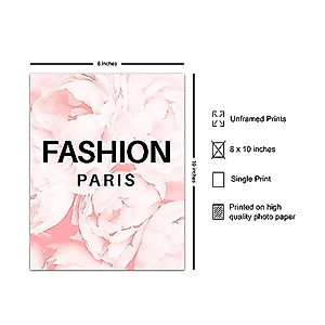 Designer Fashion Wall Art & Decor - 8x10 Glam Room Decor - Luxury Living room Home Decor - Designer Wall Art Poster Picture - Pink Bedroom Wall Art - Couture Glamour Wall Art - Luxury Gift for Woman