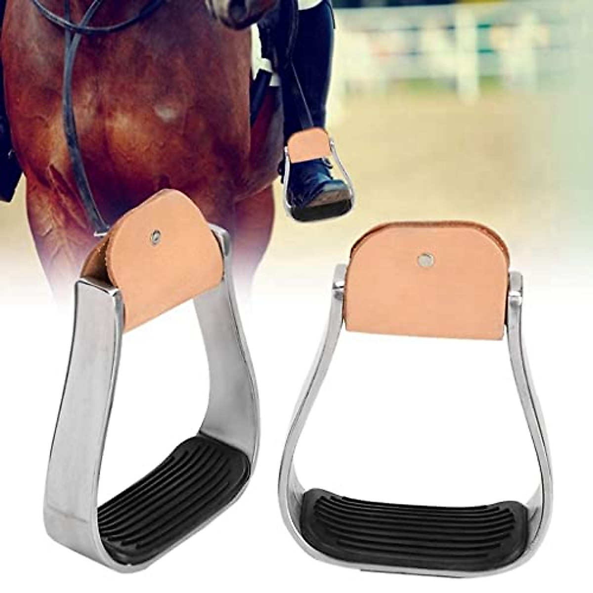 N/A Aluminum Cushioned Western Stirrups Inner Width 120 Mm Horse Riding Stirrups Equestrian Supplies Equestrian Gift for Men