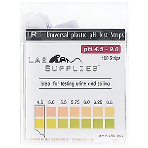 Plastic pH Test Strips, Universal Application (pH 4.5-9.0), 100 Strips | for Urine, Saliva, Aquariums, etc.