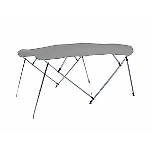 7.6 oz Gray 4 Bow Square Tube Boat Bimini TOP with Running Light Cutout Sunshade Compatible for Starcraft STARDECK 236 STARLOUNGER 2015