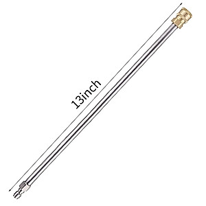 2Pcs Pressure Washer Extension Wand, 13 inch Jet Wash Extension Lance with 1/4 Inch Quick Connect for Power Washer