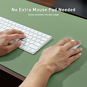Aothia Leather Desk Pad Protector, Mouse Pad, Office Desk Mat, Non-Slip PU Leather Desk Blotter, Laptop Desk Pad, Waterproof Desk Writing Pad for Office and Home (31.5" x 15.7",Olive Green)