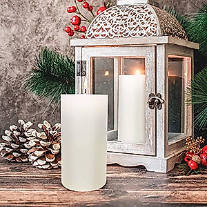 Ivory Pillar Candles, 3x4 Inch Unscented Off-White Dripless Long Lasting Slow Burning Cylinder Candles for Home, Wedding, Party ( 45 Hours), 6 Packs