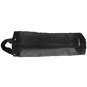Bag Holder for Plastic Bags, Grocery Bag Holder Plastic Dispenser Foldable Breathable Washable Hanging Mesh Garbage Bag Organizer for Kitchen Plastic Bag Storage (Black L)