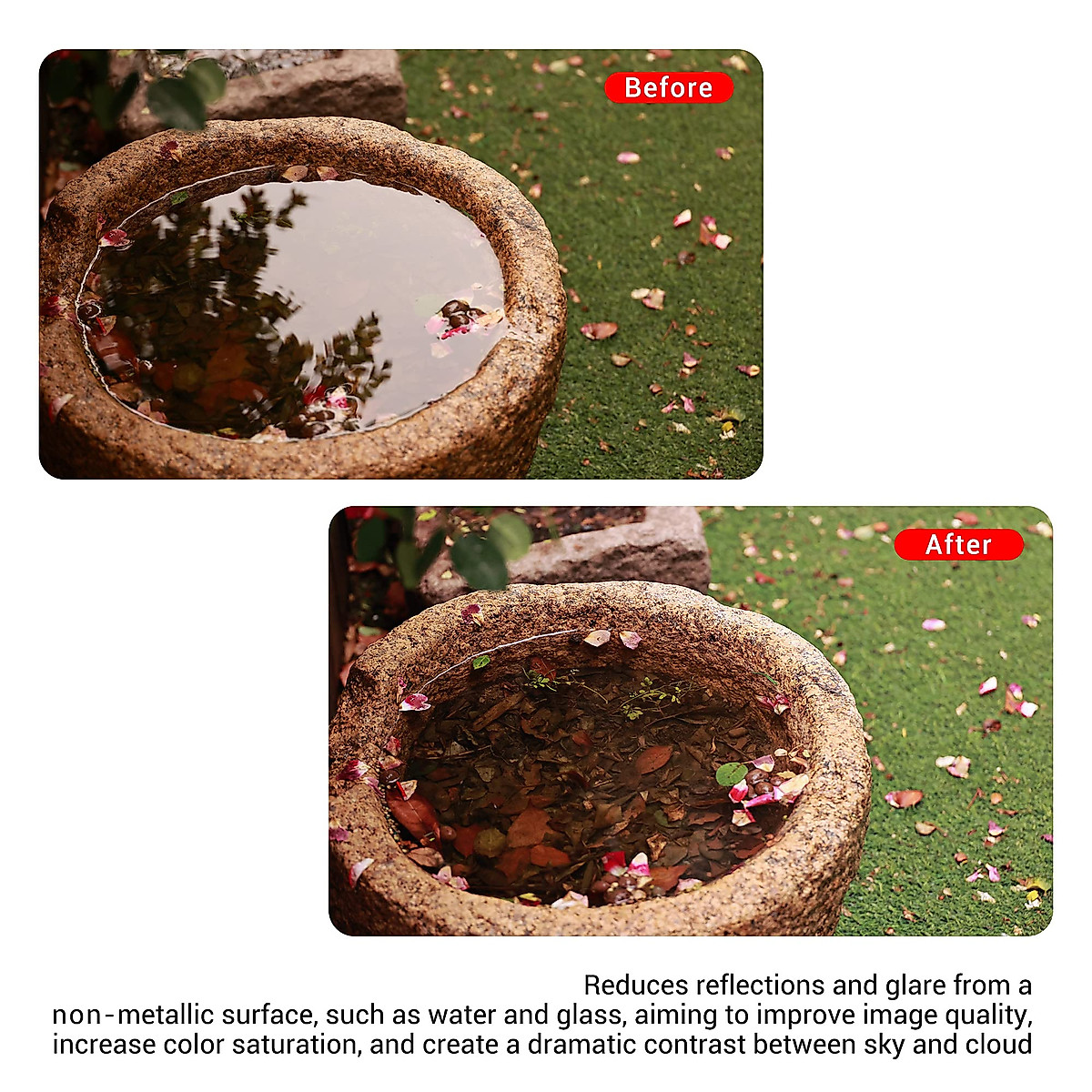 PROfezzion 58mm Circular Polarizer Filter for Canon EOS Rebel T7 T6 T8i T7i T6i T6s SL3 with EF-S 18-55mm Kit Lens, Ultra Slim Multi-Coated Circular Polarizing Filter 12 Layers CPL Camera Lens Filter