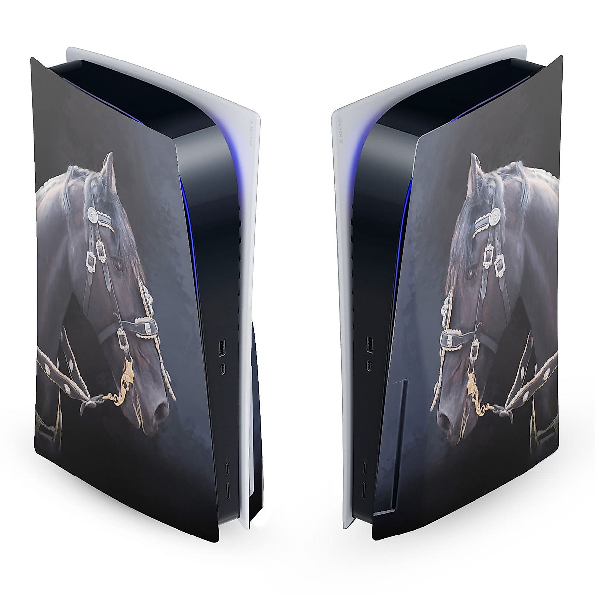 Head Case Designs Officially Licensed Simone Gatterwe Friesian Horse Art Mix Matte Vinyl Faceplate Sticker Gaming Skin Case Cover Compatible with Sony Playstation 5 PS5 Disc Edition Console