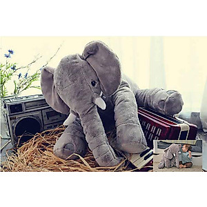 Tuko Large 24-Inch Grey Elephant Stuffed Animal Toy Figure