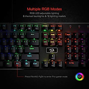 Redragon K556 RGB LED Backlit Wired Mechanical Gaming Keyboard, 104 Keys Hot-Swap Mechanical Keyboard w/Aluminum Base, Upgraded Socket and Noise Absorbing Foams, Soft Tactile Brown Switch