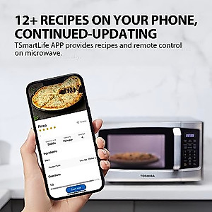 TOSHIBA ML-SEM23P(SS) Smart Countertop Microwave, Voice Control with Alexa, Free Recipes in APP, Kitchen Essentials, Mute Function & ECO Mode, 900W, 0.9 Cu Ft, With 10.6" Turntable, Stainless Steel