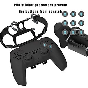 EXknight Leverback V2 Paddles Attachment, Back Buttons Adapter for PS5 Controller | Fit with Thumb Grips (Black)