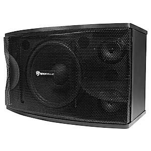 Rockville Pair KPS12 12" 3-Way 1600 Watt Karaoke Speakers+Wall Brackets/MDF, Black