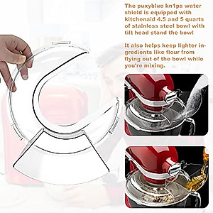 Puxyblue KN1PS Pouring Shield Latest upgraded 4.5 and 5 Quart Stainless Steel Bowls Tilt Head Stand Mixer Bowls 1year Warranty