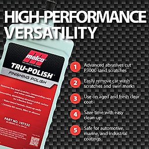 Malco Tru -Polish - All in One Car Polish and Swirl Remover/for Vehicle Paint Correction, Detailing and Buffing / 32 oz. (197332)
