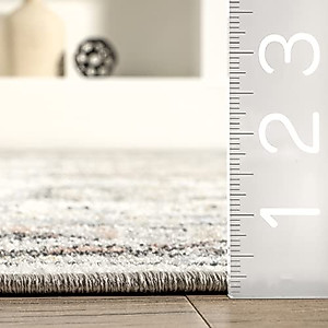 nuLOOM Rue Traditional Bordered Machine Washable Area Rug, 5' 3" x 7' 6", Beige