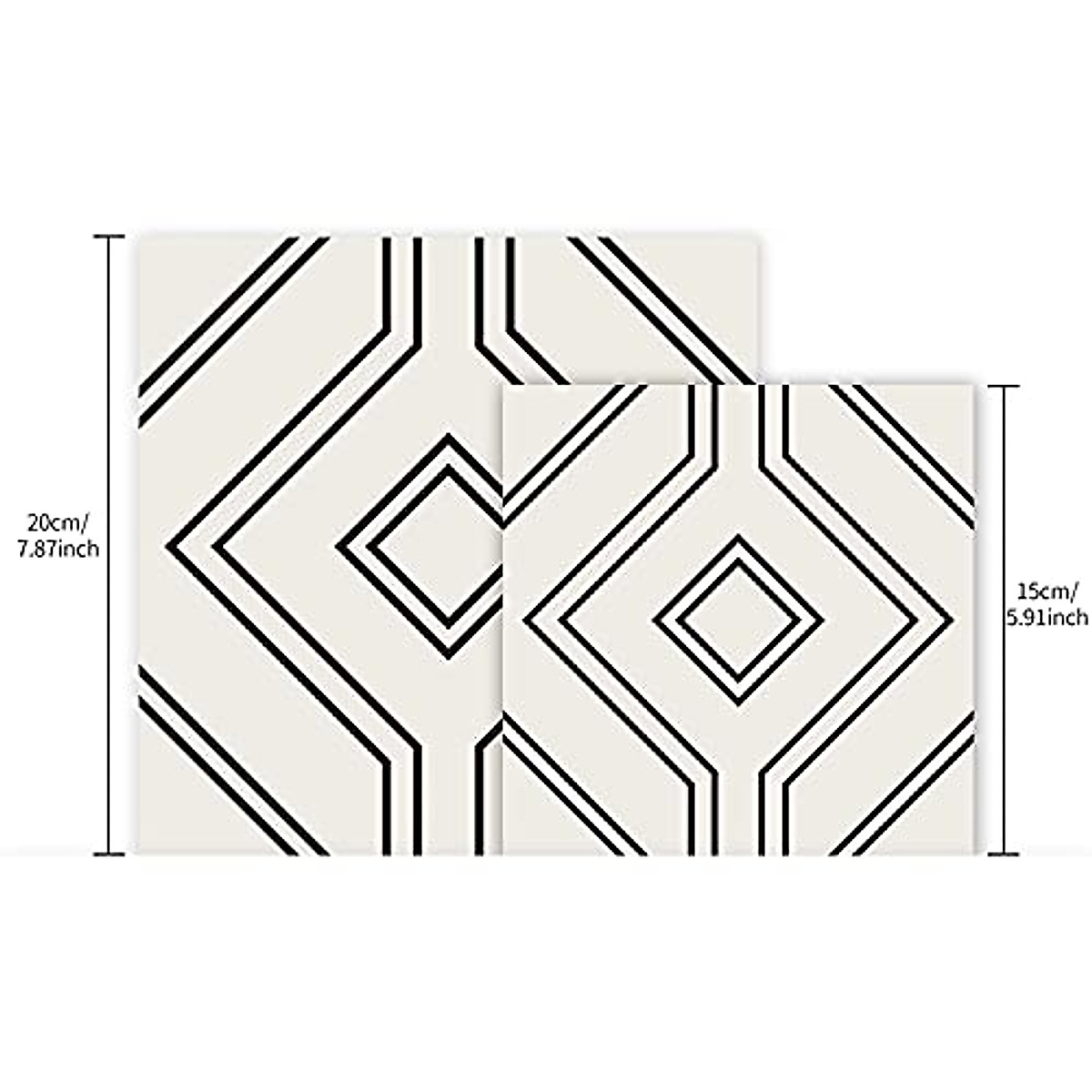 12 Pcs Peal and Stick Frosted Vinyl Wall Tile Transfer Backsplash Sticker, Self-Adhesive Floor Sticker for Kitchen Bathroom, Double Line, 6x6inch (15x15cm)