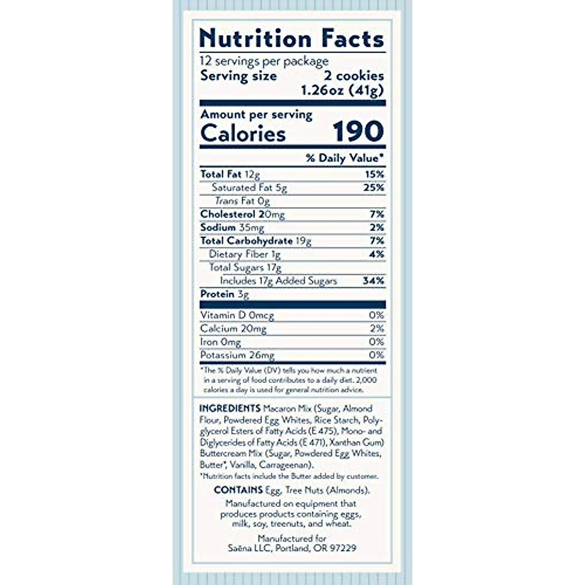 French Macaron Baking Mix With Swiss Buttercream Filling. Baker's Choice Single Step Formulation. Gluten Free. Makes 48 shells.