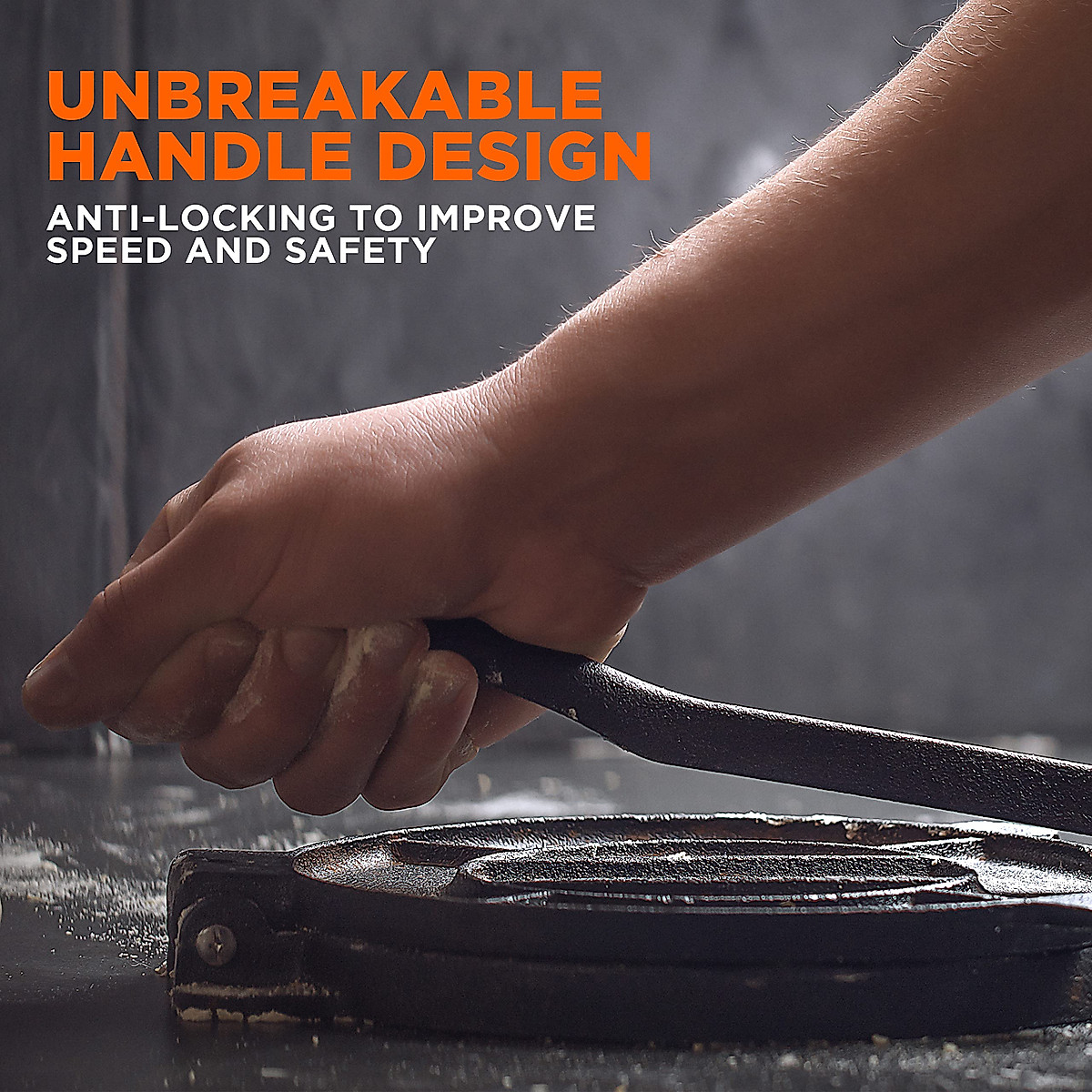 NutriChef 8'' Cast Iron Tortilla Press - Durable, Heavy-Duty Construction, Ideal for Tortillas, Patacones, Tostones, Plantain Press