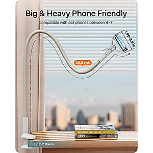 andobil Gooseneck Phone Holder for Bed & Desk [40in Flexible & Sturdy Arm] 360 Adjustable Clamp Clip, Overhead Mount Stand Bedside Phone Holder for iPhone 14 13 Pro Max 12 11 Samsung S23 S22 S21 etc