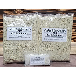 G&T Country Living Cricket Food and Dubia Roach Chow/Feed (2 Lbs.) - (1 Oz.) Packet of Water Gel Crystals - Premium Food to Raise Your Feeder Crickets and Dubia Roaches