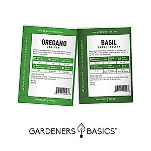 Culinary Herb Seeds For Planting Indoors and Outdoors 5 Herbs Seed Packets Including Basil, Cilantro, Chives, Oregano, and Parsley - Great for Kitchen Herb Garden Heirloom Herb Seeds - Gardners Basics
