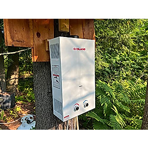 Tankless Water Heater, GASLAND Outdoors Propane Water Heater 10L BS264 2.64GPM, Instant Hot Water Heater for Cabin, Camp Water Heater for RV, Overheating Protection, Easy to Install, White