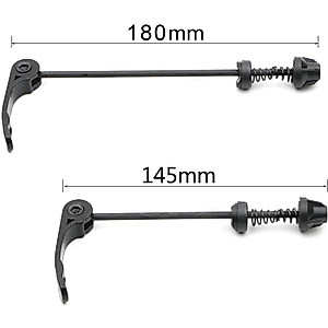 DEER U Road Mountain Bicycle MTB Wheel Hub Front and Rear Skewers Quick Release Clip Bolt Lever Axle QR 145/180 mm, a Pair (Black)