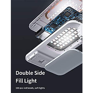 Viozon Extendable Selfie Stand 360° Rotation with Phone Holder, Rechargeable Wireless Foldable 7 Brightness LED Light for Live Streaming/YouTube/Tiktok/Video Recording/Photography/Reading (V6W)