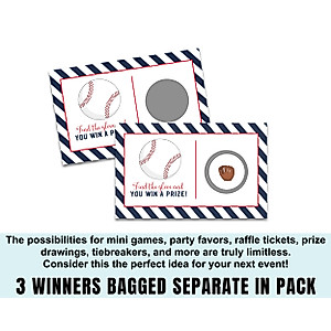 Baseball Scratch Off Game Cards (28 Pack) - Fun Party Games, Interactive Lottery Tickets, Bridal Door Prizes, Raffle Drawings, Instant Win Scratcher Wedding Favors, Baby Shower Activities for Adults