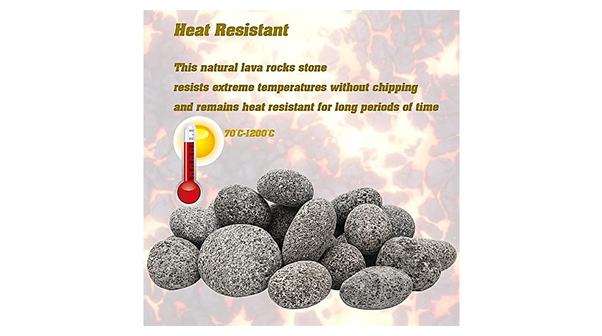 Black Lava Rocks for Fire Pits and Fireplaces - 10 lb Natural Stones