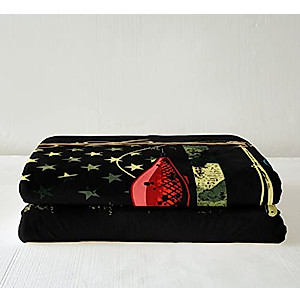 Fishing Lure Throws Blanket,Green Camouflage American Flag Sherpa Blanket for Girls Teens, Camo Fish Print Fisherman Gift Microfiber Fleece Blanket Room Decor, Throw Size (50 x 60 Inch)