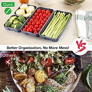 Silicone Sheet Pan Dividers for Cooking, No Stick Easy to Clean Silicone Baking Trays Pans for Oven Air Fryer with a Sheet Pan (4 Dividers, 1 Pan)