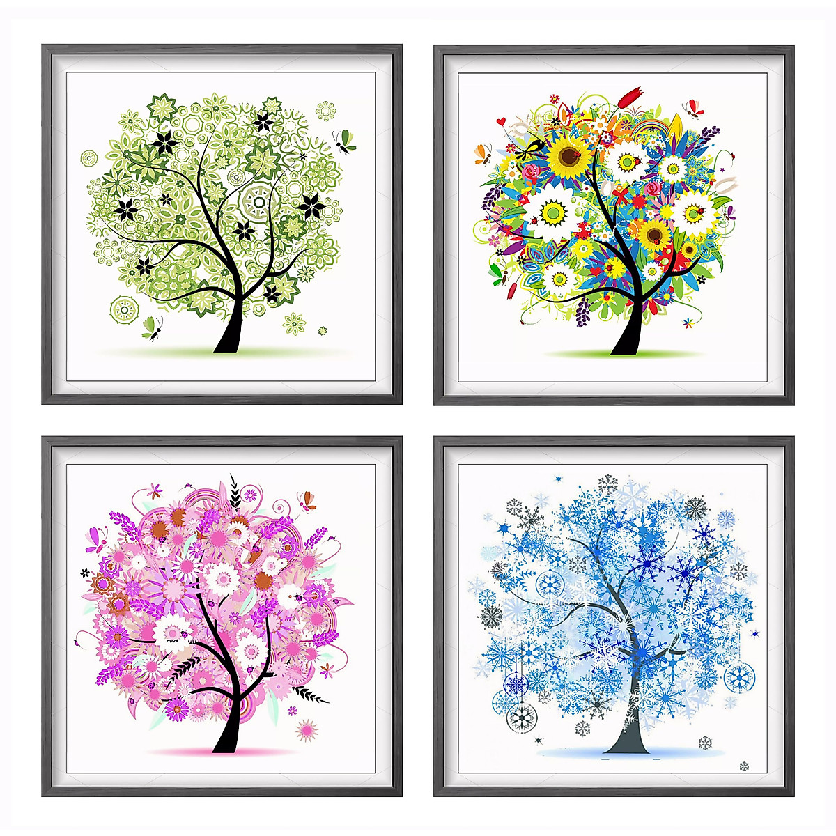 LOMTRATS Stamped Cross Stitch Kits 11CT Embroidery Starter Kit DIY Needlework Craft Tree of Life Autumn for Beginner or Novice