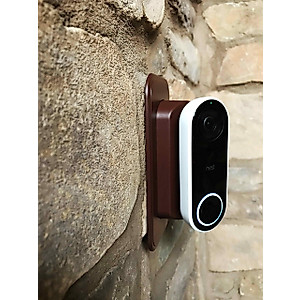 Wall Plate with 30 Degree Angle Mount for Nest Hello Video Door Bell - Coffee