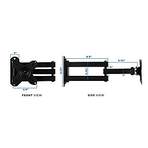 Mount-It! TV Wall Mount, Universal Fit for 19, 20, 24, 27, 32, 34, 37 and 40 Inch TVs and Computer Monitors, Full Motion Tilt and Swivel 14” Extension Arm, VESA 75, 100 Compatible