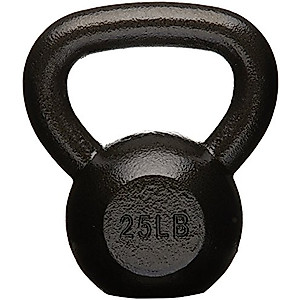 Amazon Basics Cast Iron Kettlebell, 25 pounds, Black