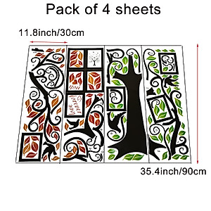 Pinenjoy Large Family Tree Wall Sticker Photo Frame Wall Decal 63x80inch Removable Self-Adhesive Vinyl Wall Clings for Living Room Bedroom Decoration