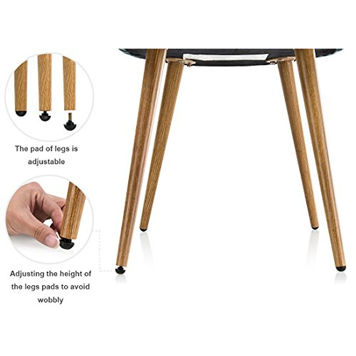 GreenForest Dining Chairs Set of 2, Modern Velvet Kitchen Room Chair Upholstered Accent Leisure Side Chairs with Metal Legs, Gray