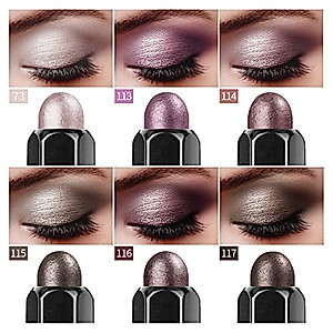 LUXAZA 6 PCS Mauve Brown Metallic Eyeshadow Stick Set, Neutral Cream Purple Eye Shadow Pencil Crayon Brightener Makeup