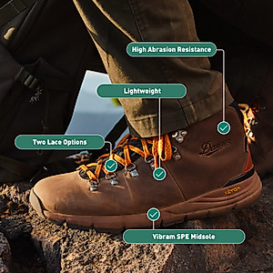 Danner Mountain 600 Waterproof Hiking Boots for Men - Lightweight, Durable Upper, Breathable Lining, Triple-Density Footbed & Vibram Traction Outsole, Saddle Tan - 11 D