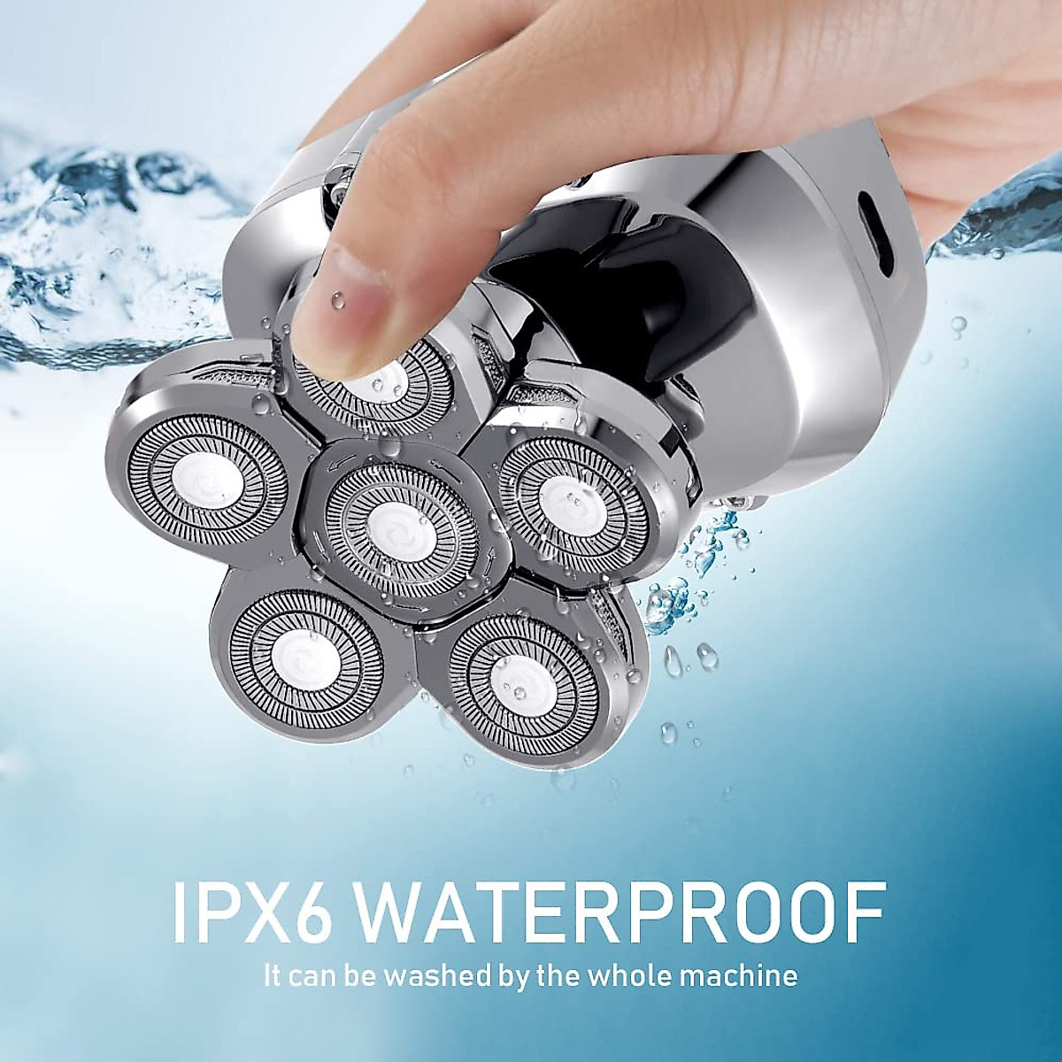 Bald Head Shavers for Men - 4 in 1 Electric Razor for Bald Men Wet and Dry, Floating Cordless USB Rechargeable Rotary Shaver Grooming Kit Beard Trimmer Waterproof Fast Charging with LED Display