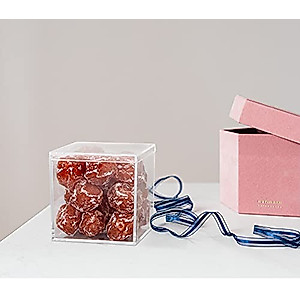 dedoot Clear Acrylic Box withLlid, 4 Pack 4x4x4 inches Clear Plastic Box for Organize, Acrylic Cube Storage Container Drawer Organizer for Vanity Jewelry Accessories, Small Items