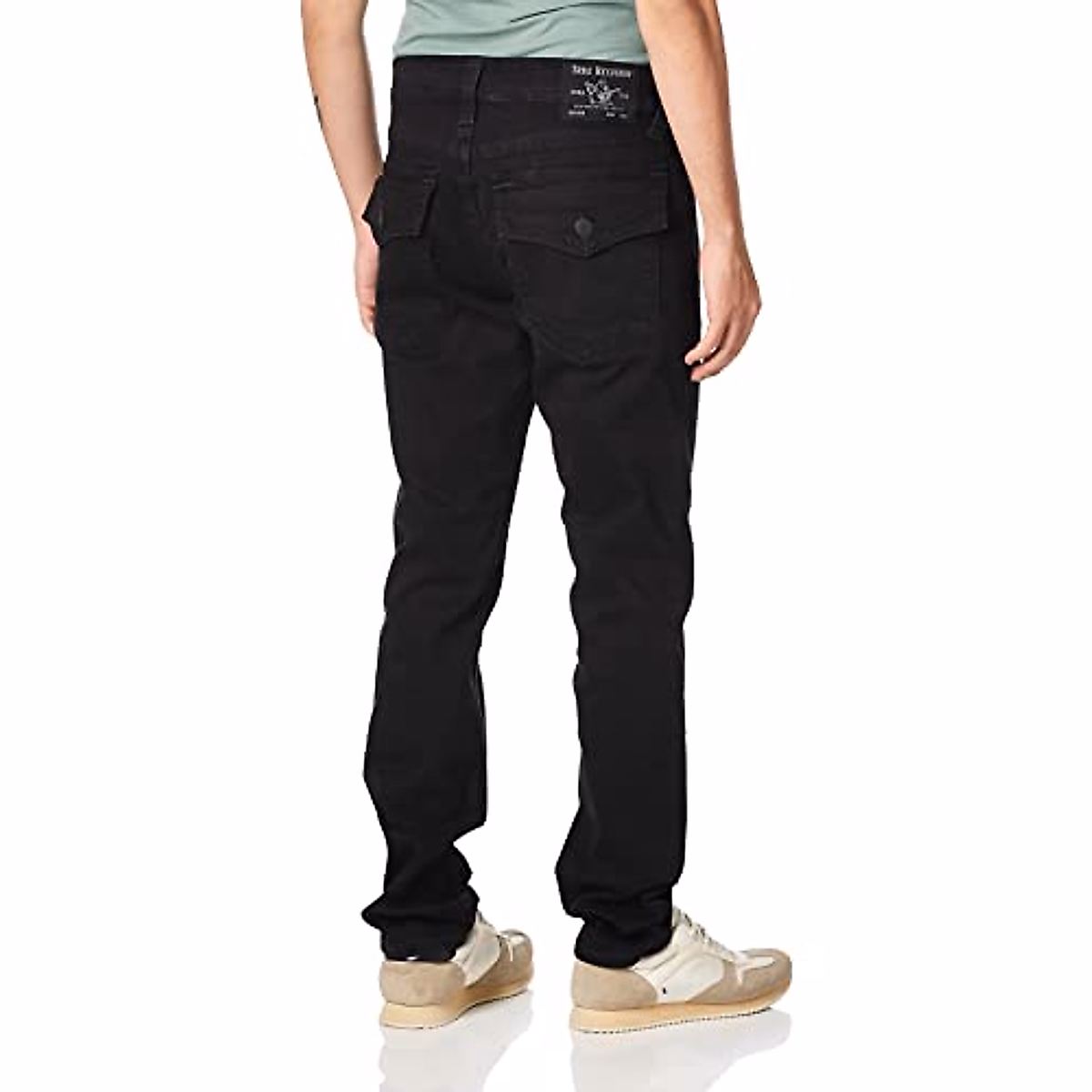True Religion Men's Rocco Skinny Fit Jean with Back Flap Pockets, Body Rinse Black, 32W X 32L