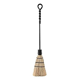 Minuteman International Rope Handle Single Brush Fireplace Tool, Standard, Black