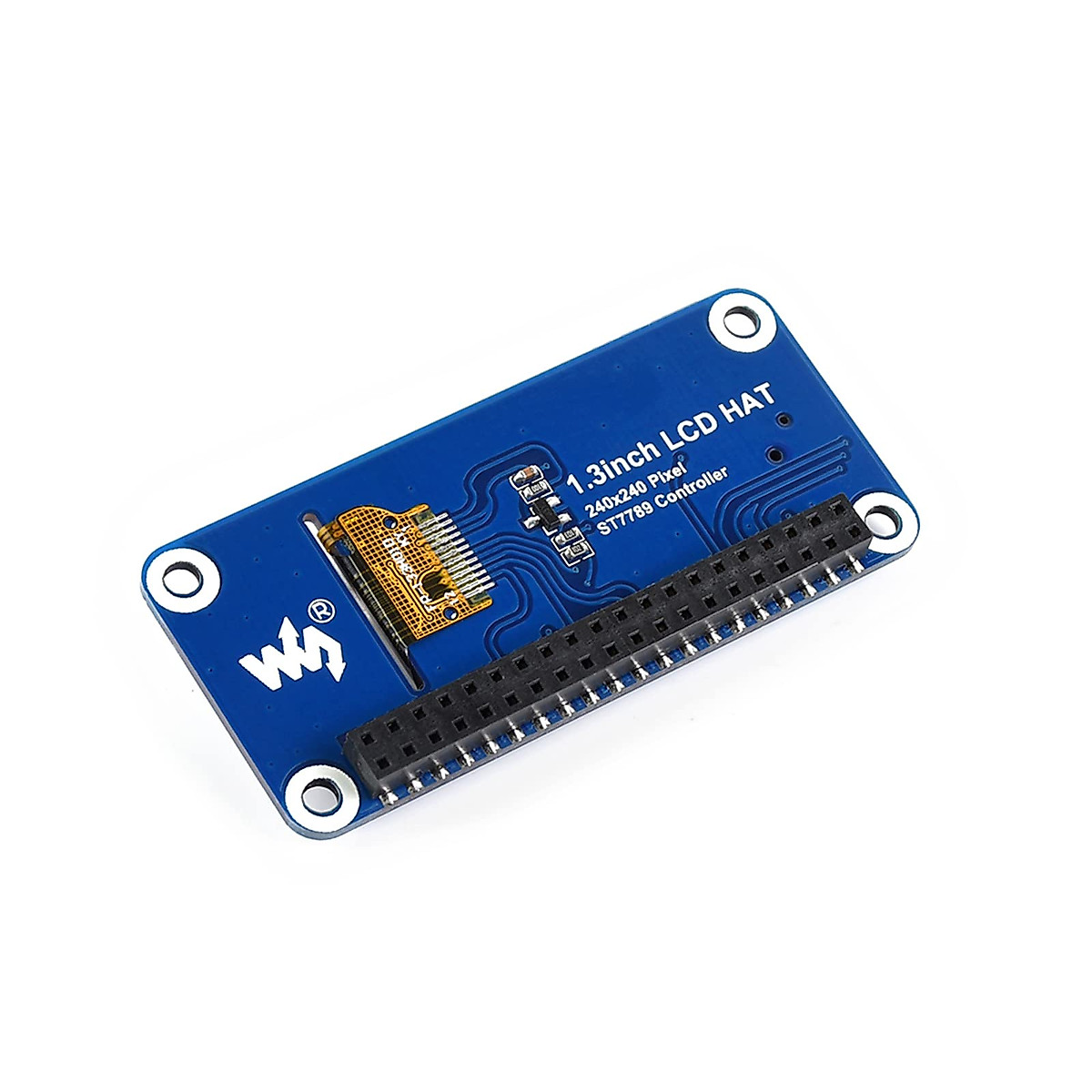 Waveshare 1.3 Zoll LCD Display HAT for Raspberry Pi, 240x240 IPS, SPI, Joystick & 3X Buttons