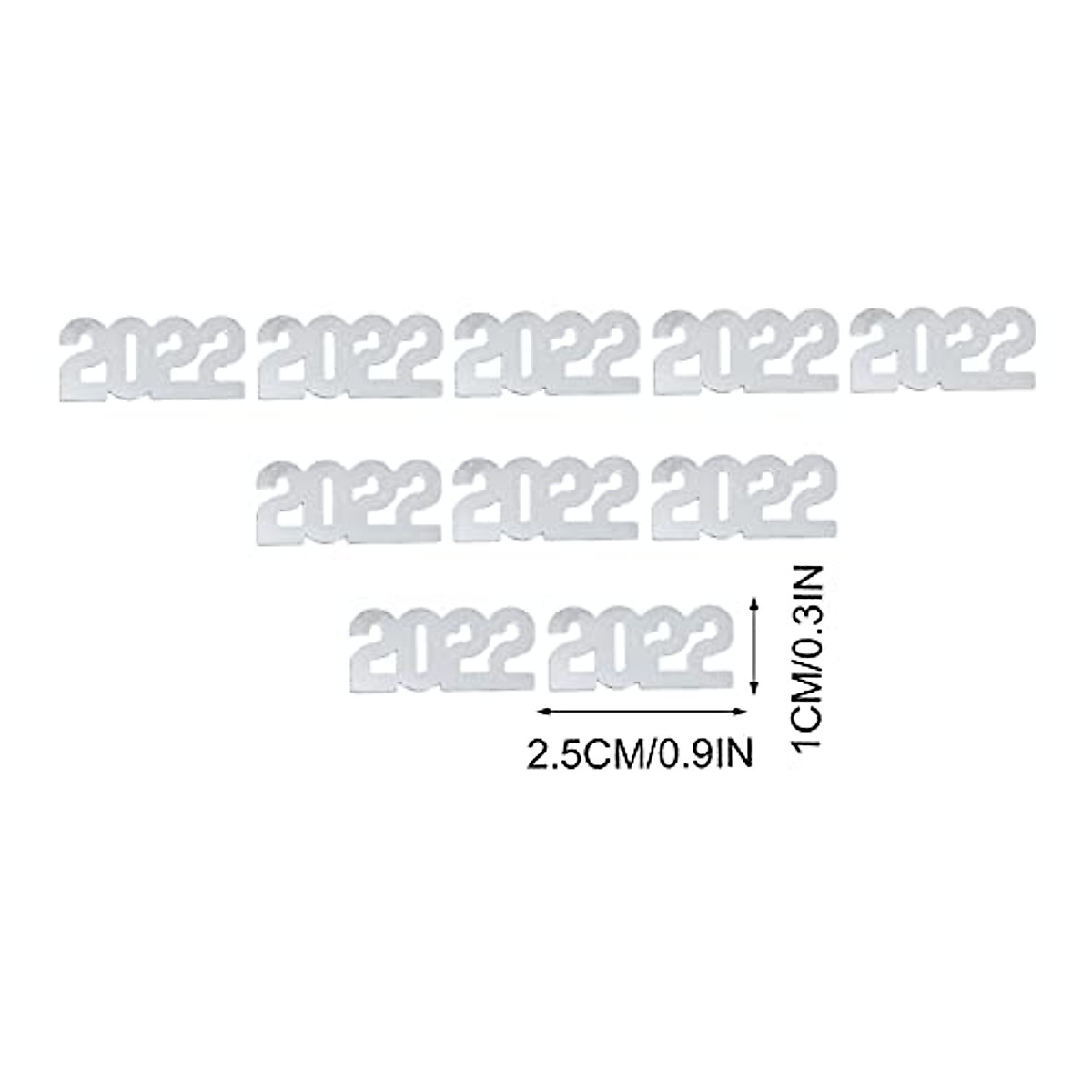 BESTOYARD 3 Packs 2022 Number Confetti Happy New Year 2022 Paper Scatter Confetti Scene Layout Prop Table Centerpiece Decor for Home Bar Party Supplies Silver