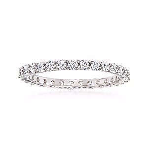 Ross-Simons 0.90 ct. t.w. CZ Eternity Band in Sterling Silver. Size 8