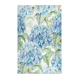 ALAZA Blue Hydrangea Flowers Watercolor Kitchen Towels Absorbent Dish Towels Soft Wash Clothes for Drying Dishes Cleaning Towels for Home Decorations Set of 4, 28 X 18 Inch