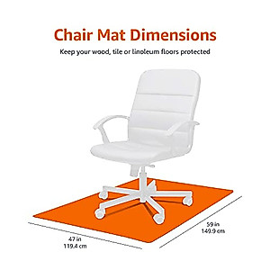 Amazon Basics Vinyl Office Chair Mat for Hard Floors, 47 x 59 Inches, Clear