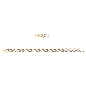 Swarovski Una Angelic Tennis Bracelet, Clear circle-cut Swarovski Crystals with Matching Crystal Pavé on a Rose-Gold Tone Finish Setting, Part of the Swarovski Una Angelic Collection